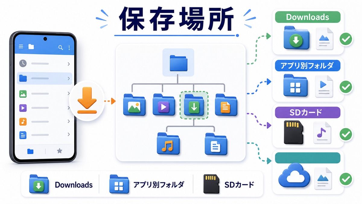 Androidのダウンロードファイルはどこ？保存場所の確認・変更方法【2026年版】 – minto.tech