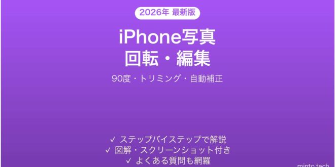 【2026年最新版】iPhone写真の回転・編集完全ガイド – minto.tech
