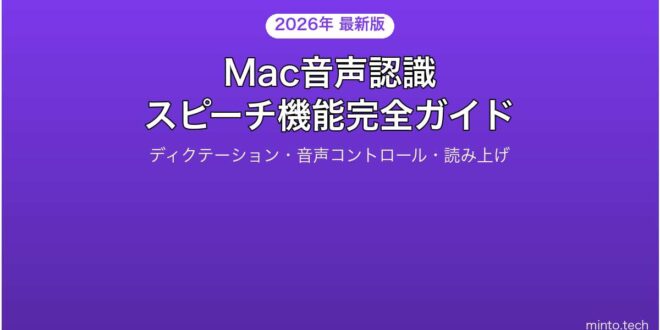 【2026年最新版】Macの音声認識・スピーチ機能完全活用ガイド – minto.tech