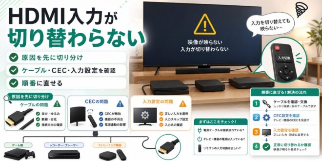 テレビのHDMI入力が切り替わらない時の原因と対処法【完全ガイド】 – minto.tech
